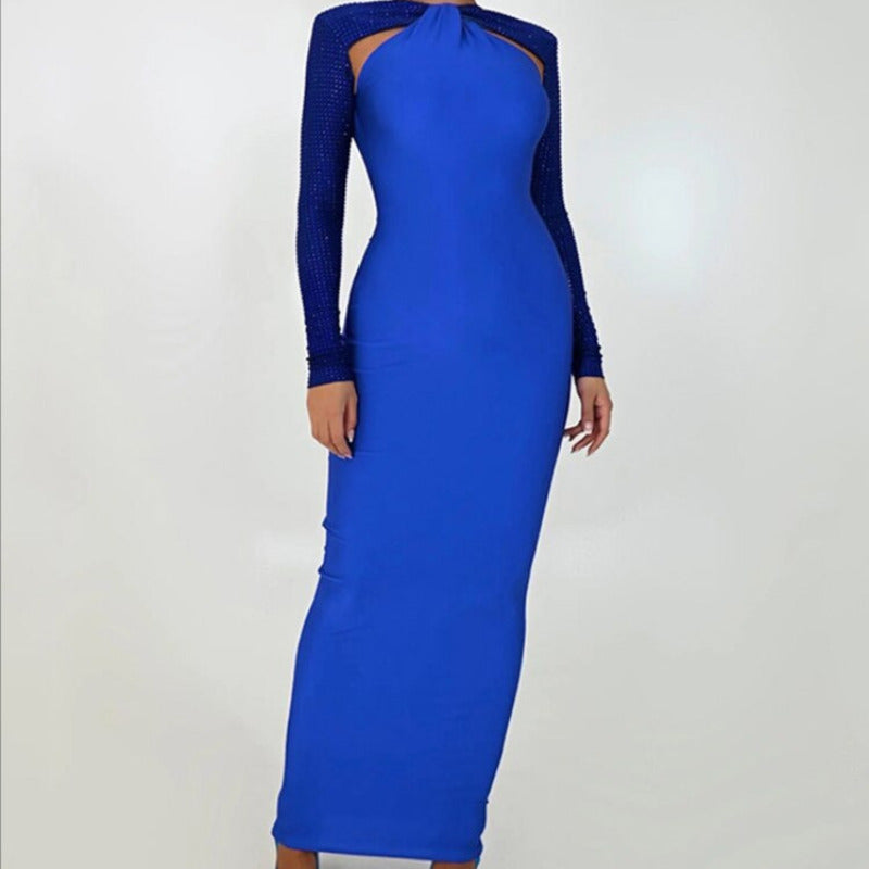 Long Sleeve Cut Out Bodycon Maxi Dress